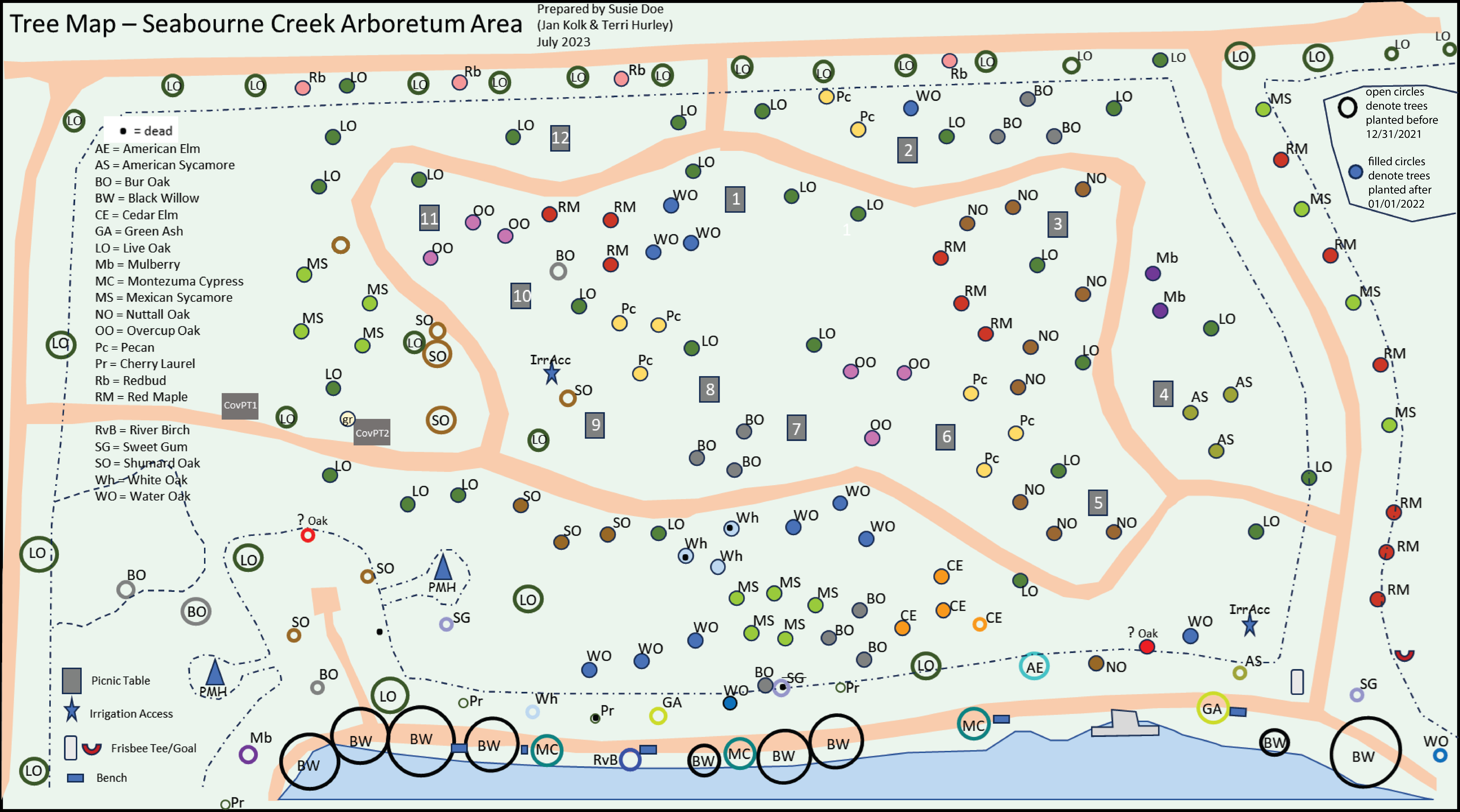 SCNP Arboretum Map